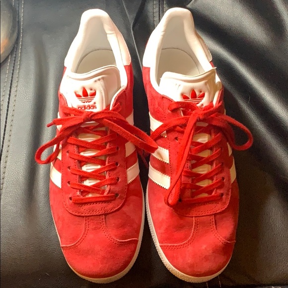 adidas | Shoes | Adidas Gazelle Red Suede Athletic Shoes | Poshmark